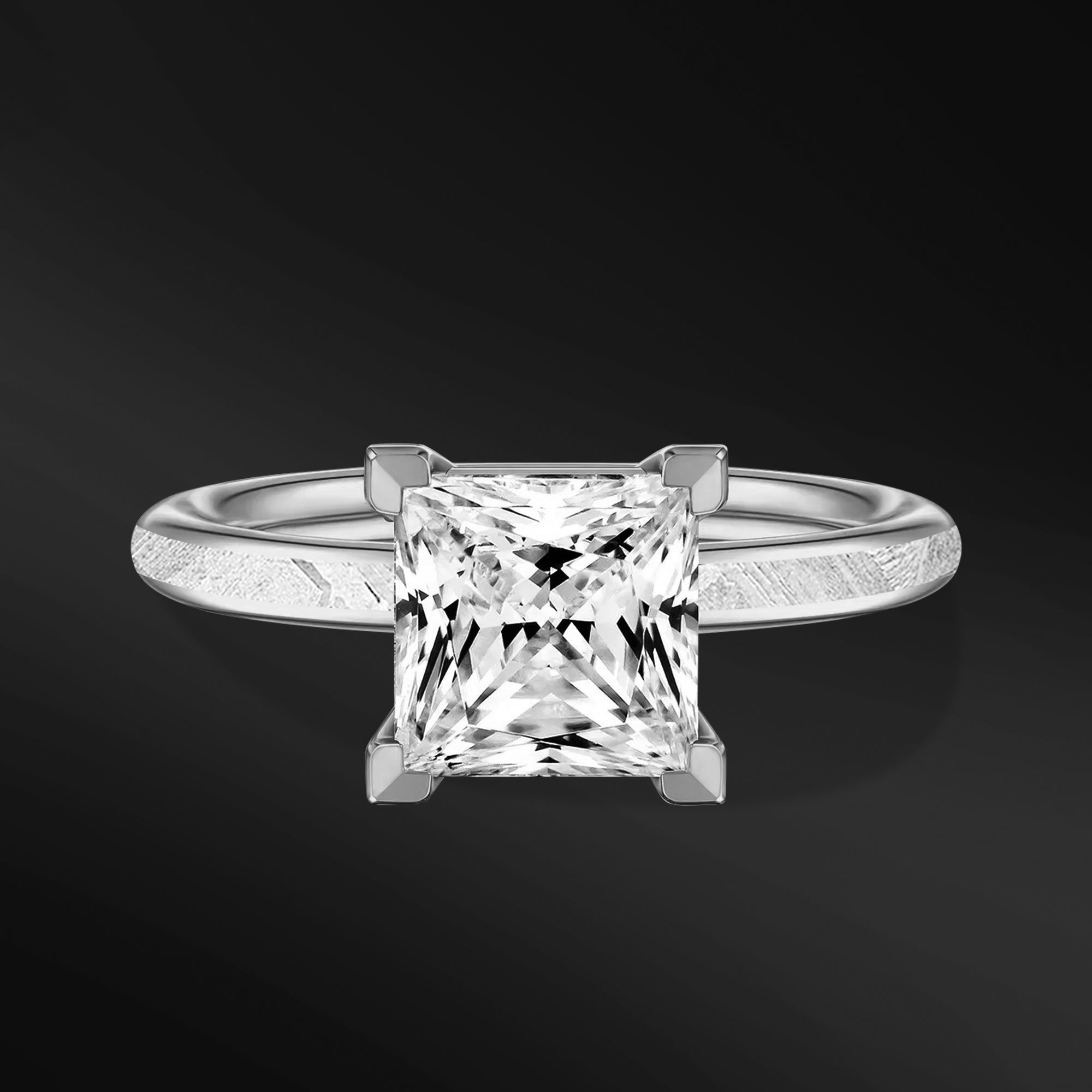 Cosmic Princess - 14K Gold Engagement Ring for Women | 2ct Princess Mo