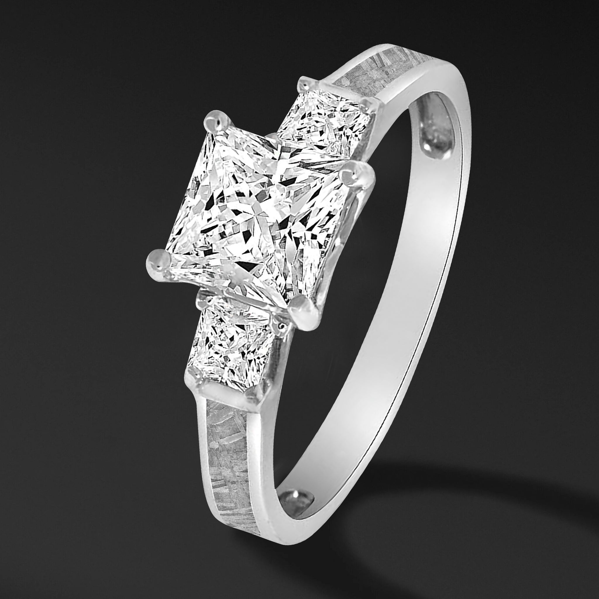 Cosmic Trio - 14K Gold or Sterling Silver Engagement Ring for Women