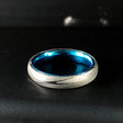 His and Her Blue Damascus Ring Set Damascus Steel Wedding Rings Set